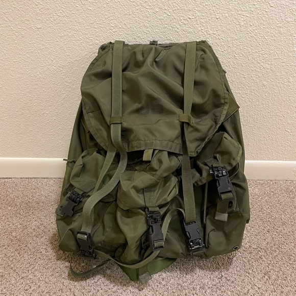 Other | Vintage Us Army Field Pack Combat Nylon Large Green Backpack ...